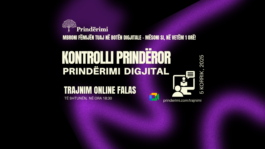 Njoftim – trajnim online falas: Kontrolli prindëror dhe prindërimi digjital – Prinderimi